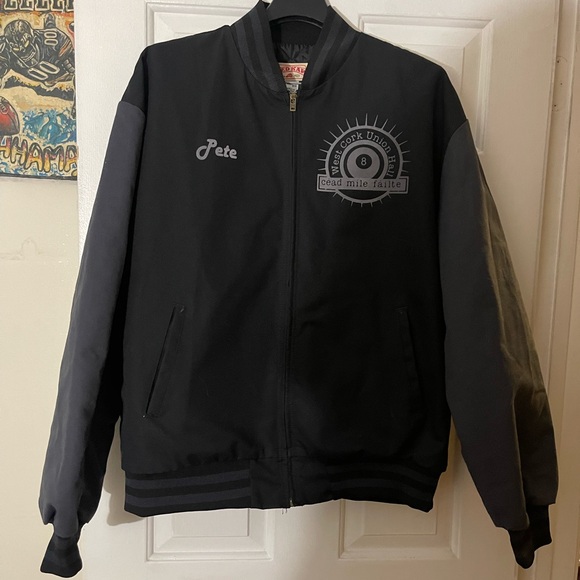 Jackets & Coats | Vintage Pool Hall Bomber Jacket Mens 8 Ball Champions ...